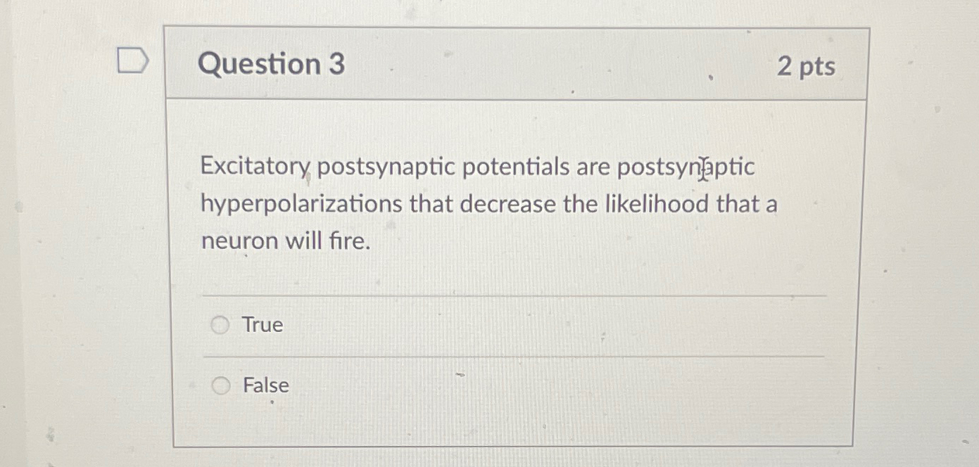 Solved Question 32 ﻿ptsExcitatory postsynaptic potentials | Chegg.com
