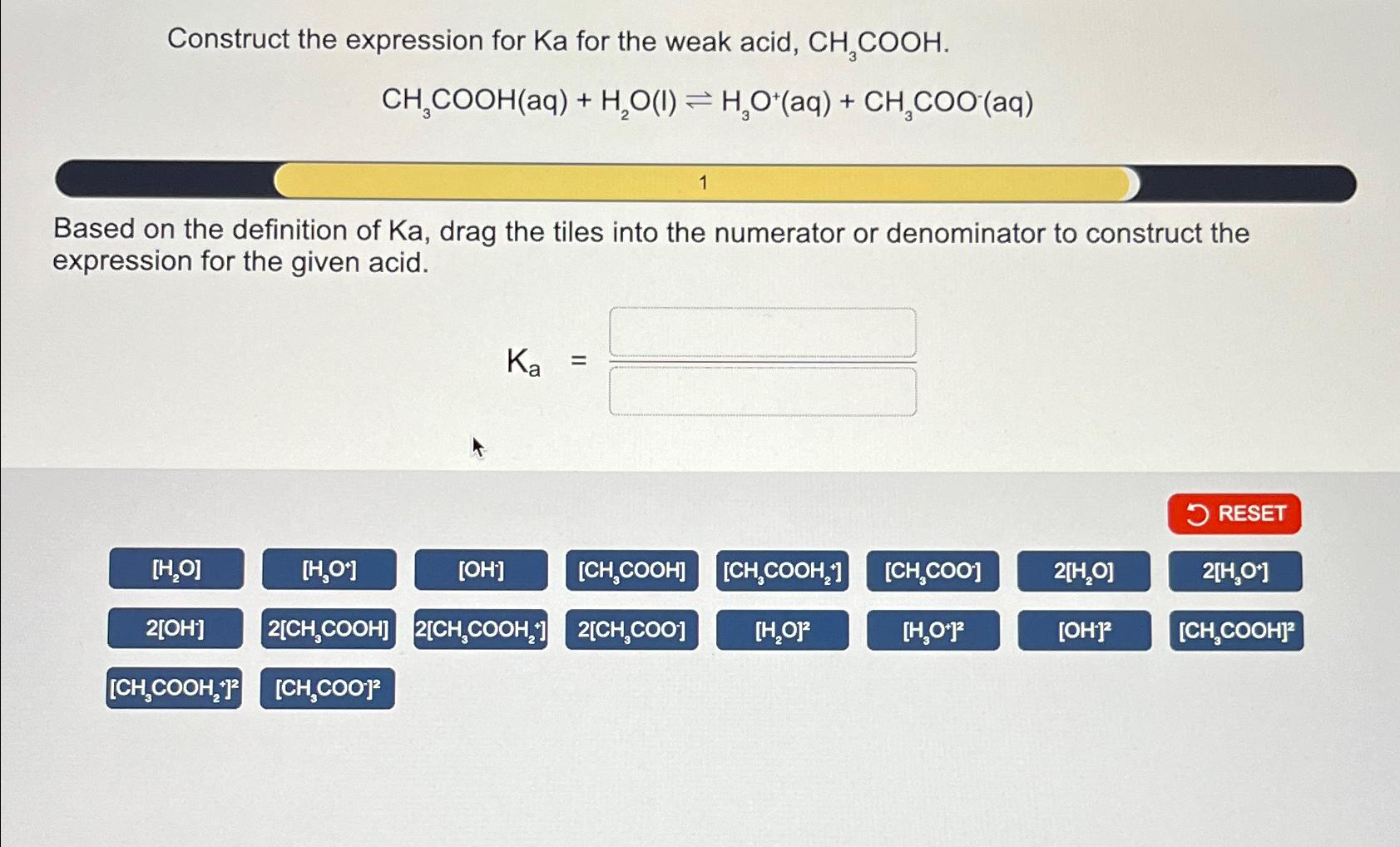 Solved Construct the expression for Ka ﻿for the weak acid, | Chegg.com