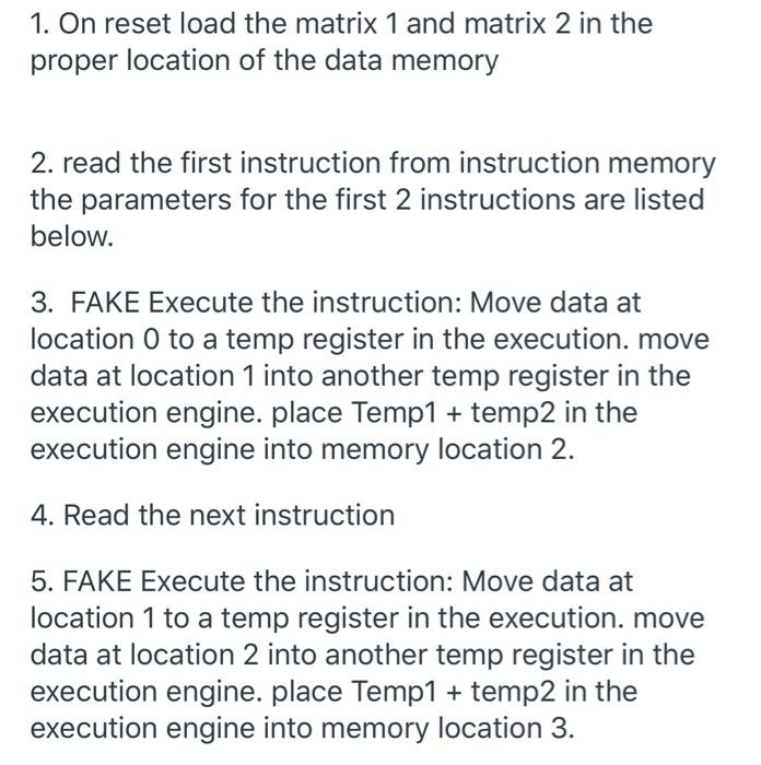 Programming state machine to do the following. Matrix | Chegg.com