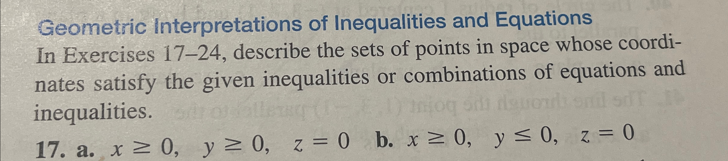 Solved Geometric Interpretations of Inequalities and | Chegg.com