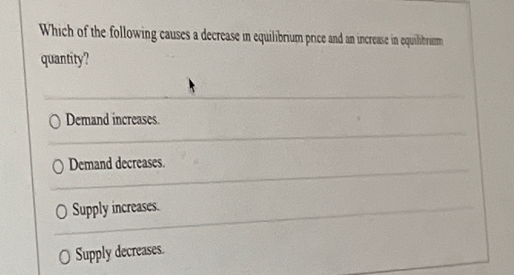 Solved Which of the following causes a decrease in | Chegg.com