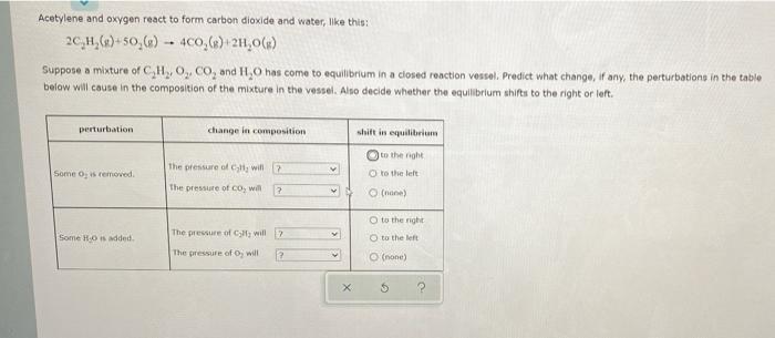 Solved Acetylene and oxygen react to form carbon dioxide and | Chegg.com