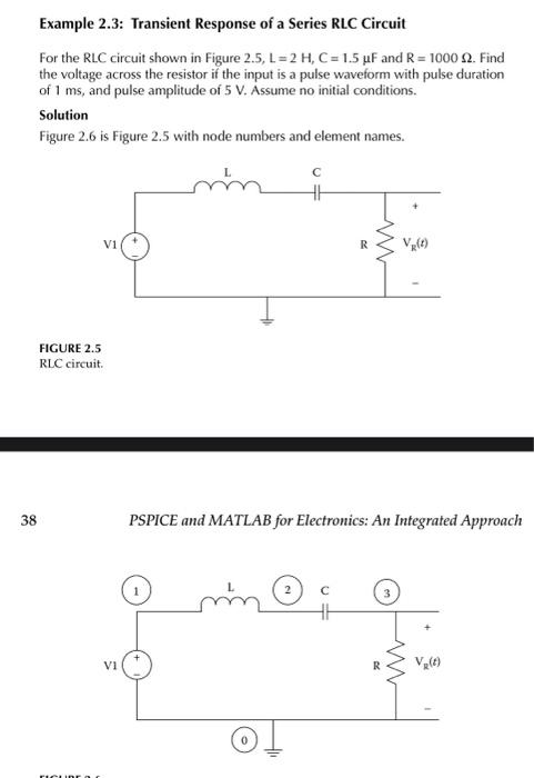 Solved Example 2.3: Transient Response of a Series RLC | Chegg.com