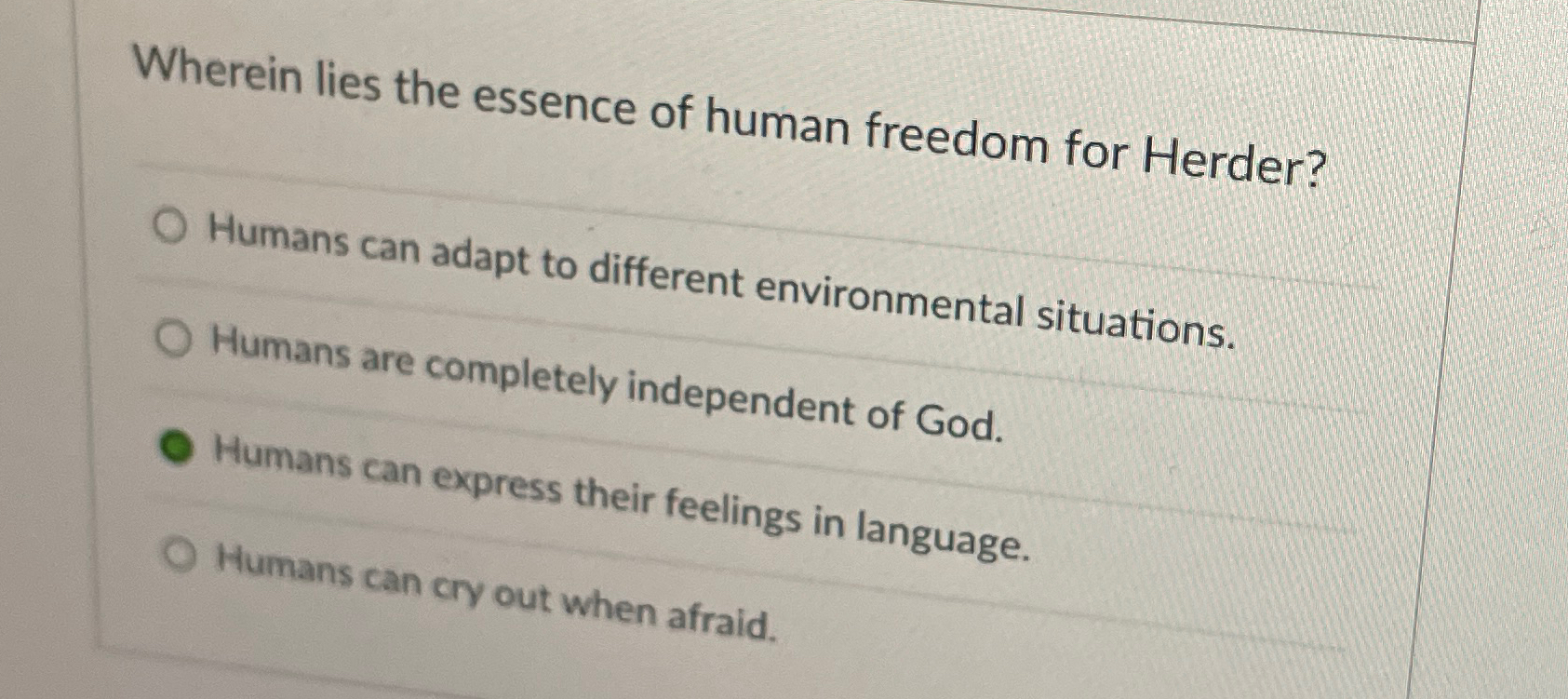 Solved Wherein lies the essence of human freedom for | Chegg.com