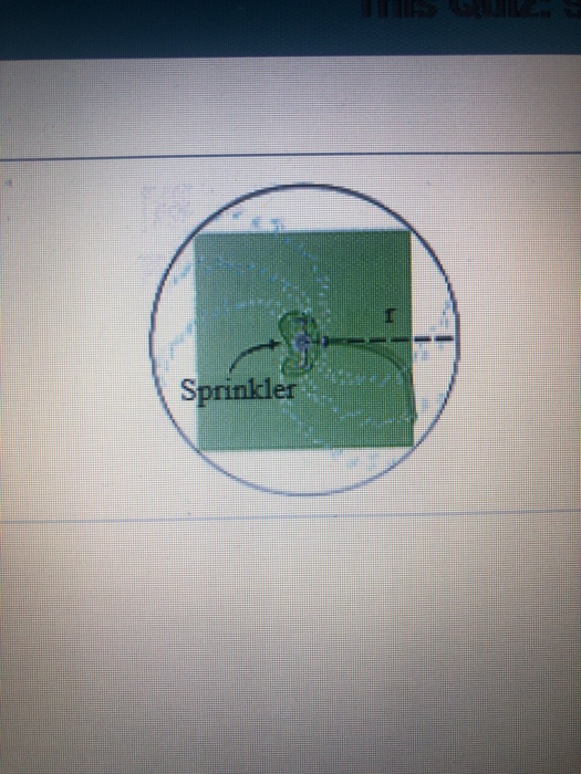 Solved A square lawn has area 338 1?. A sprinkler placed at | Chegg.com