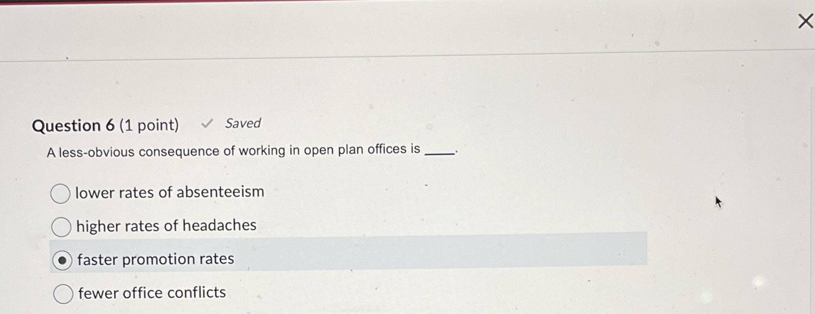 Solved Question 6 (1 ﻿point) ﻿SavedA less-obvious | Chegg.com