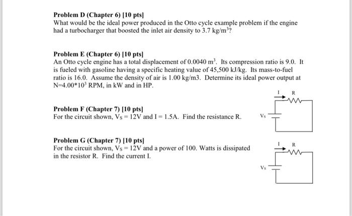 Solved Problem D (Chapter 6) [10 pts] What would be the | Chegg.com