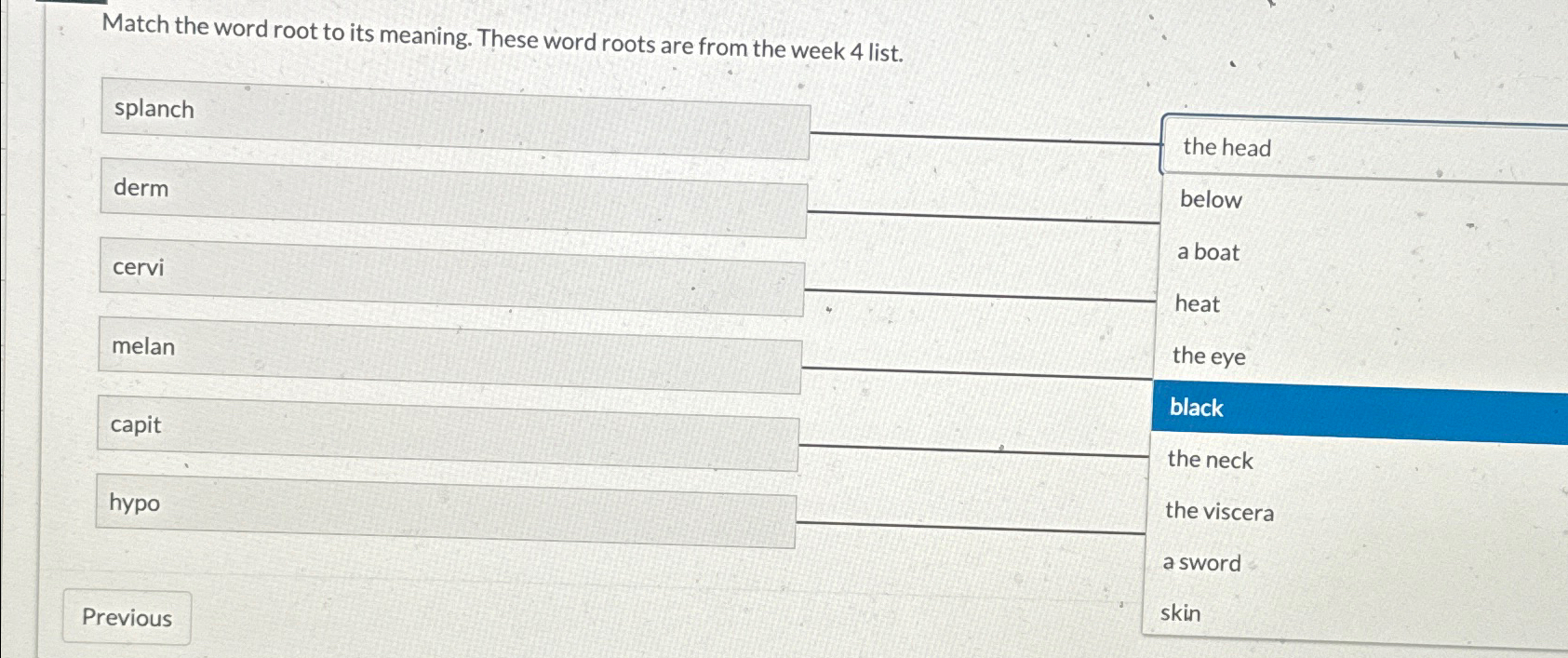 Match the word root to its meaning. These word roots | Chegg.com