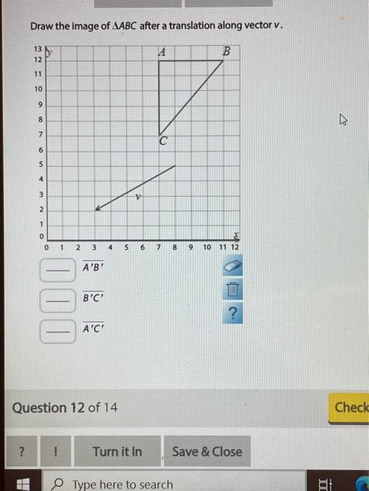 Solved Draw the image of AABC after a translation along | Chegg.com
