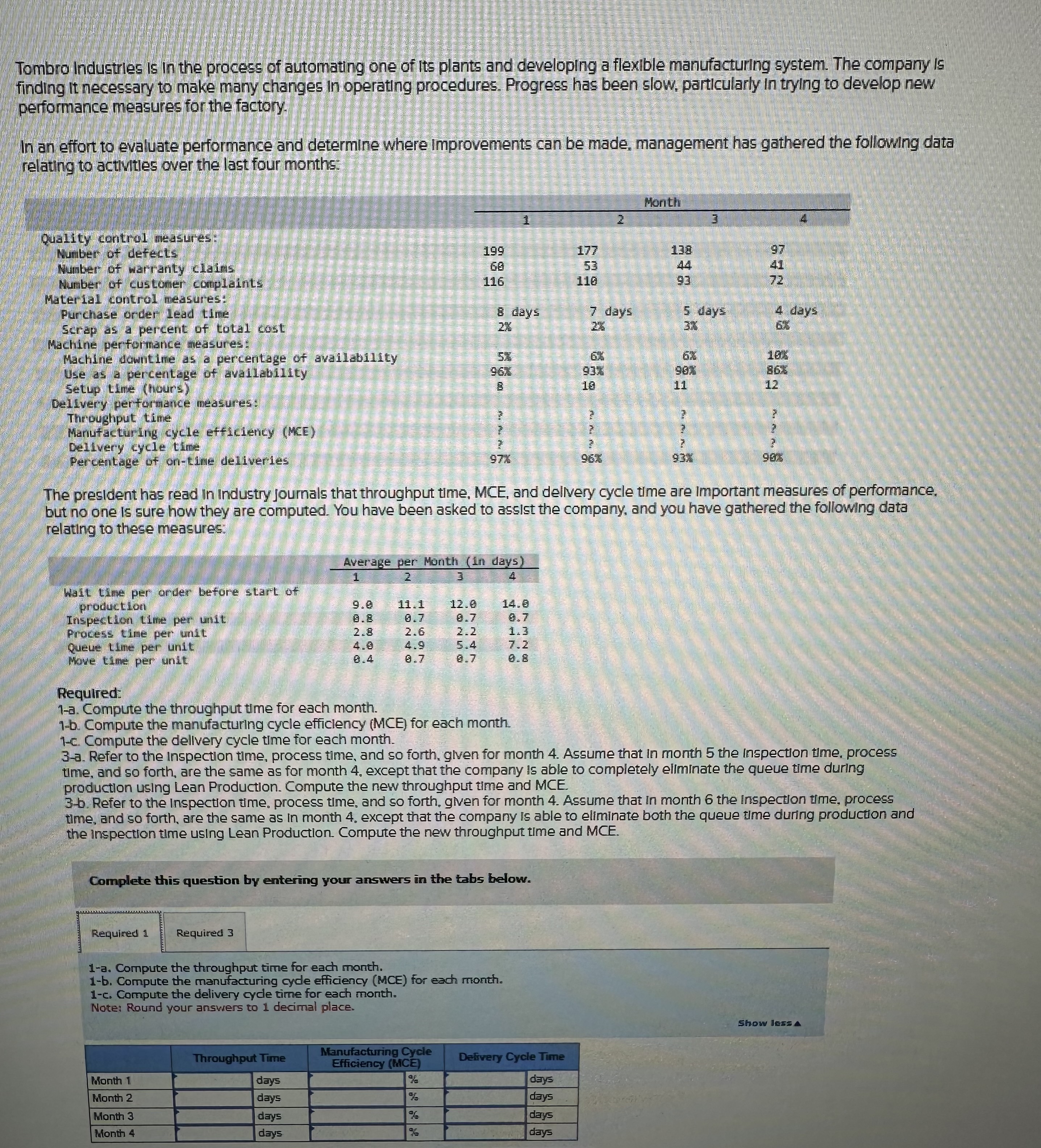 Solved Tombro Industries Is in the process of automating one | Chegg.com