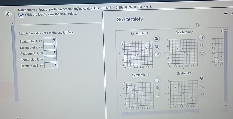 Solved Match these values of r ﻿with the accompanying | Chegg.com
