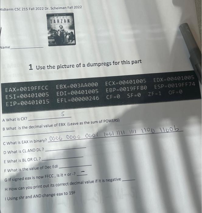 Midterm CSC 215 Fall 2022 Dr. Scheiman Fall 2022 1 | Chegg.com