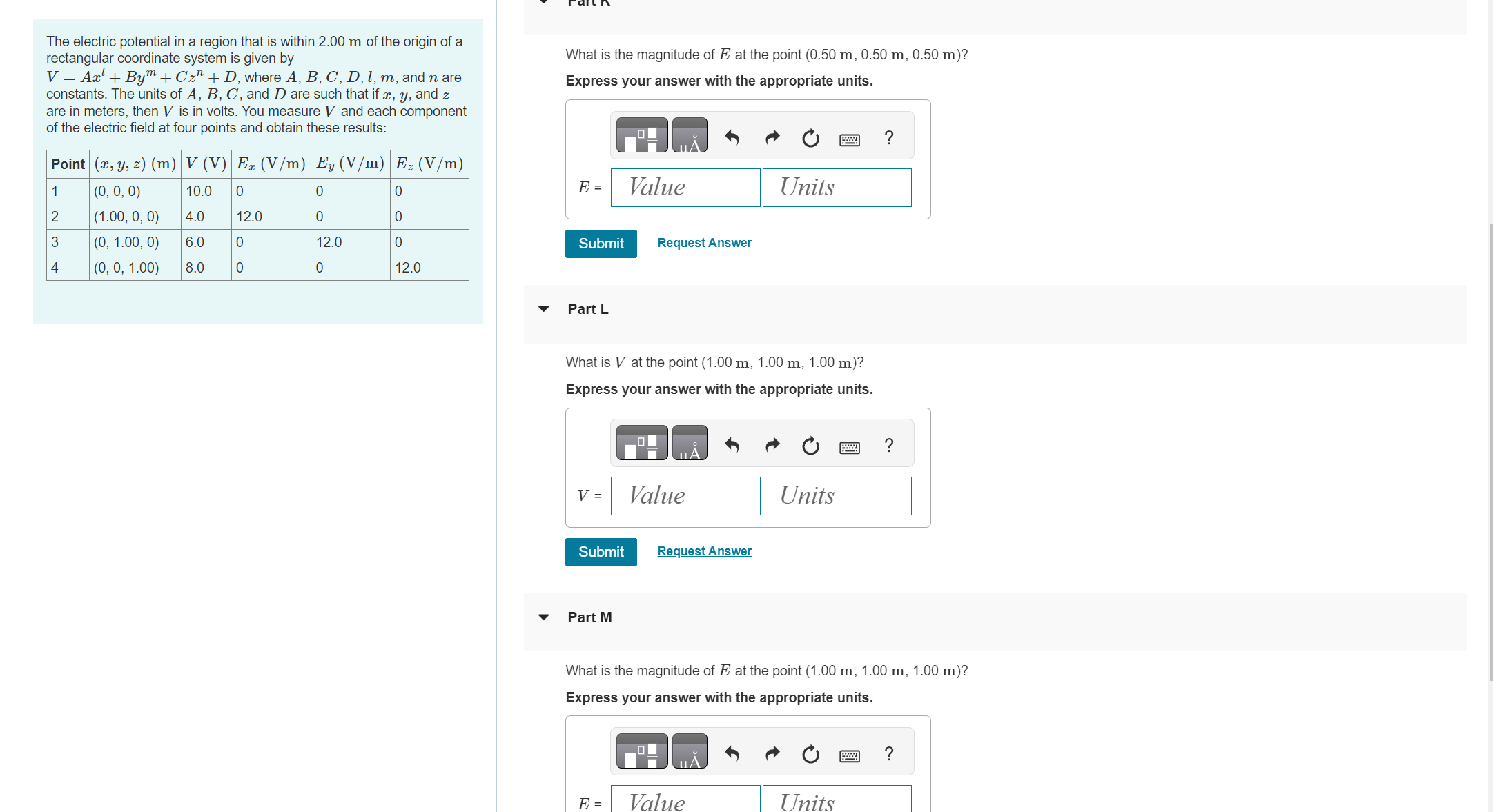 Solved The electric potential in a region that is within | Chegg.com