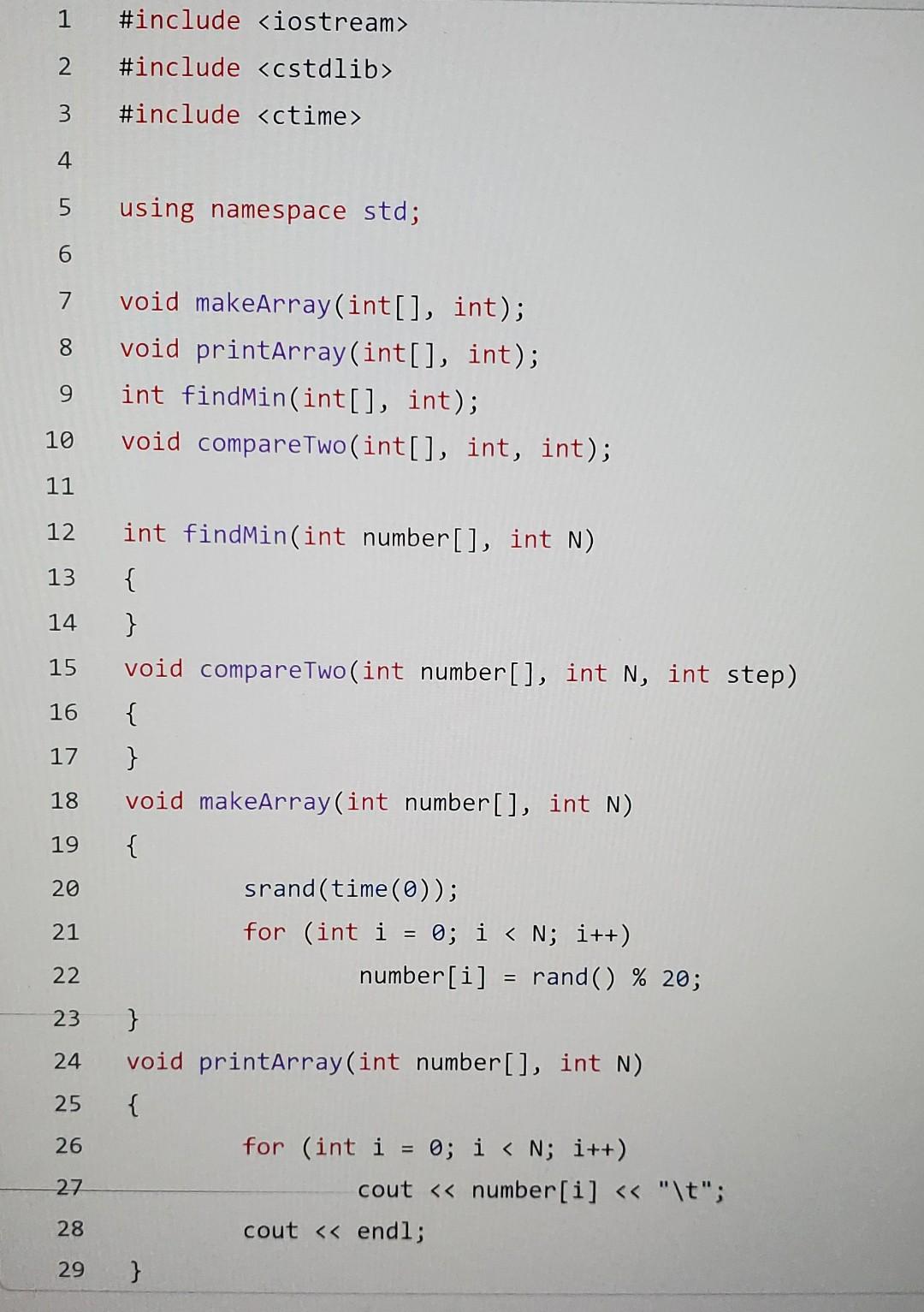Solved W[3] Make the program that finds the least value - | Chegg.com