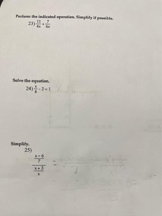 Solved Perform the indicated operation. Simplify if | Chegg.com