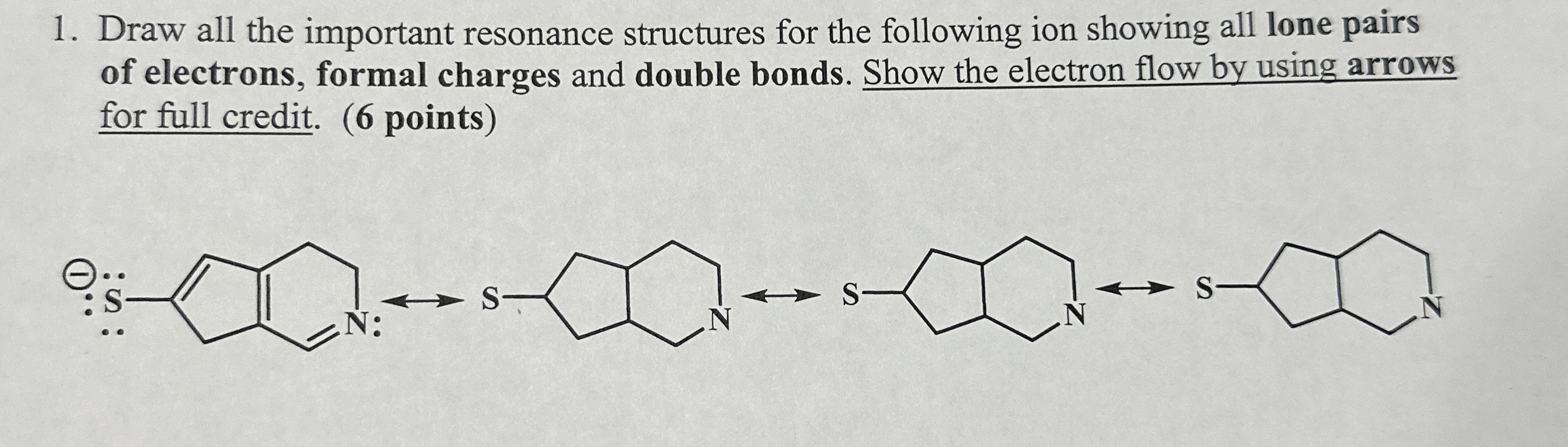 Solved Draw all the important resonance structures for the | Chegg.com