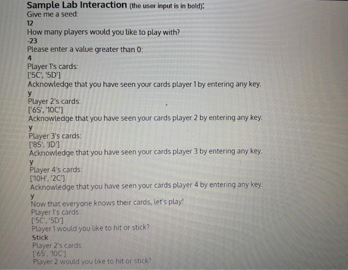 Solved deck =t "AH", "2H", "3H", "4H", "5H", "6H", "7H", | Chegg.com