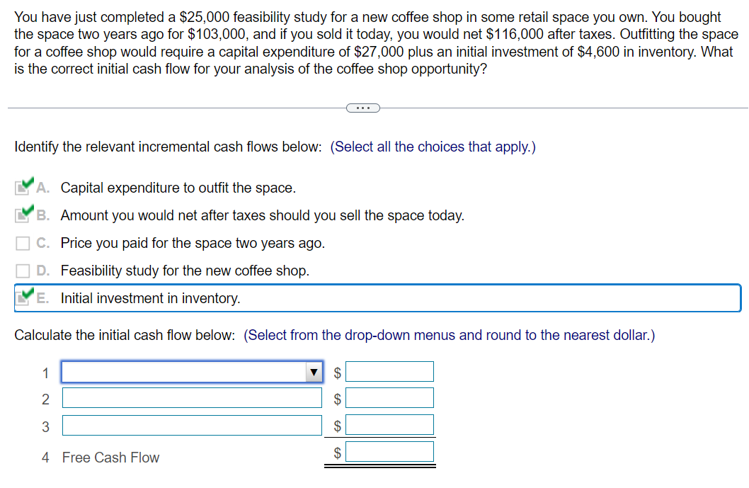Solved Identify the relevant incremental cash flows below: | Chegg.com