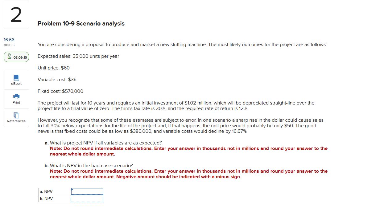 Solved Problem 10-9 ﻿Scenario analysisYou are considering a | Chegg.com