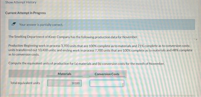 Solved Current Attempt in Progress Your answer is partially | Chegg.com