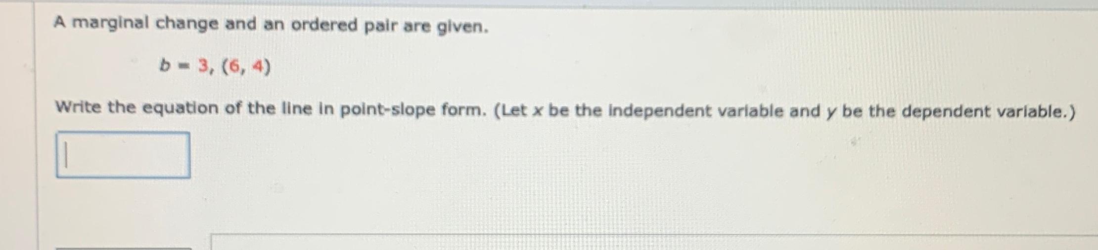 Solved A marginal change and an ordered pair are | Chegg.com