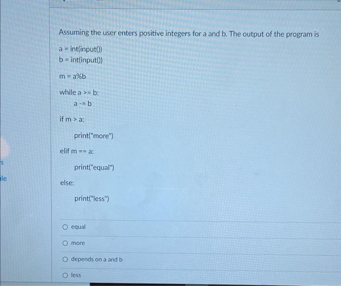 Solved Assuming the user enters positive integers for a and | Chegg.com