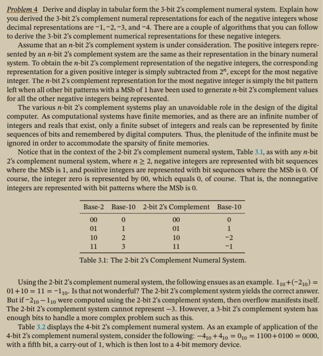 Solved Problem 4 Derive and display in tabular form the | Chegg.com