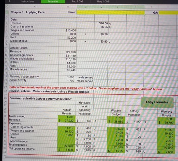 Solved Instructions Formulas Roq 1 Ch9 Reg 2 Ch9 А A B С D H | Chegg.com