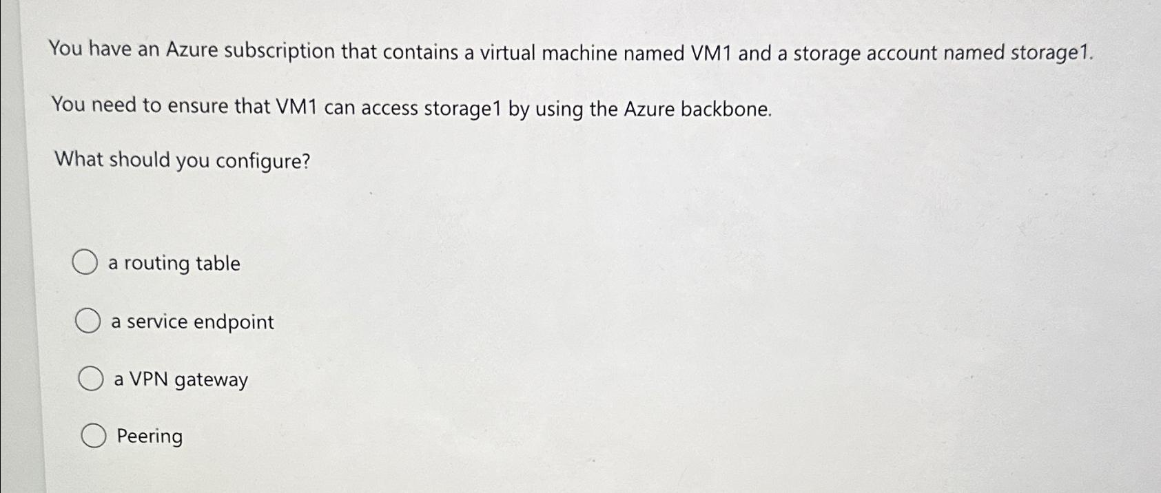 Solved You have an Azure subscription that contains a | Chegg.com