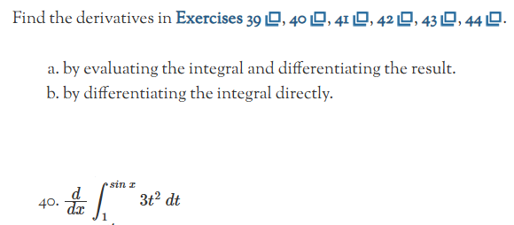 Solved a. by ﻿evaluating the integral and differentiating | Chegg.com