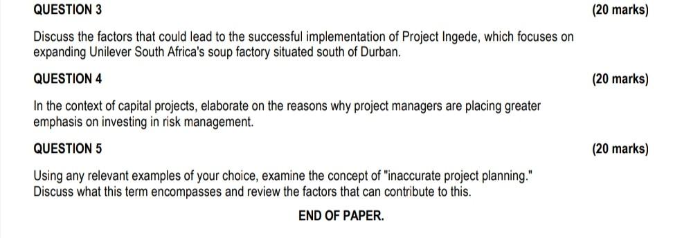 Solved QUESTION 3 (20 marks) Discuss the factors that could | Chegg.com