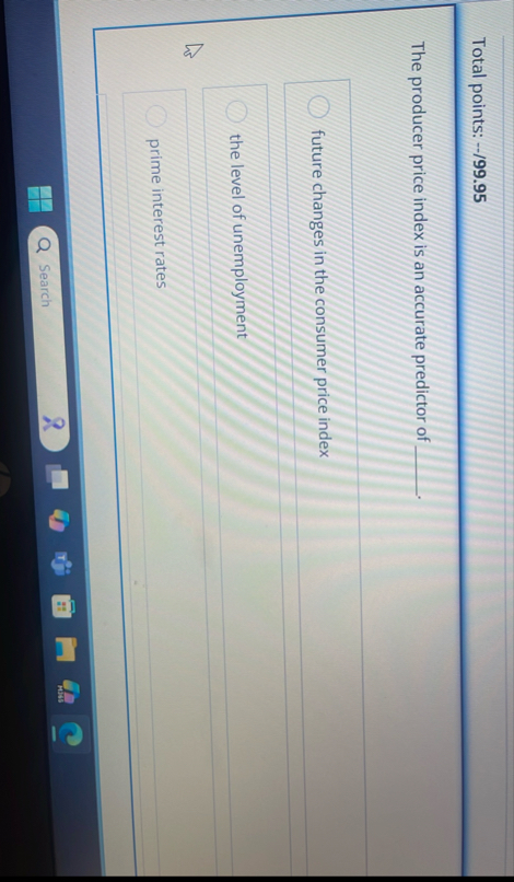 Solved Total points: --/99.95The producer price index is an | Chegg.com