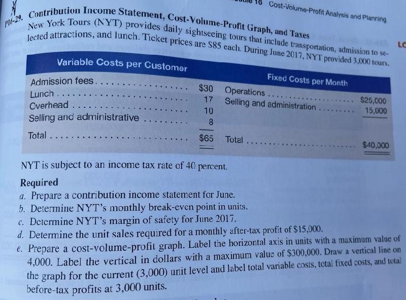 Solved 29. Contribution Income Statement, Cost-Volume-Prufit | Chegg.com