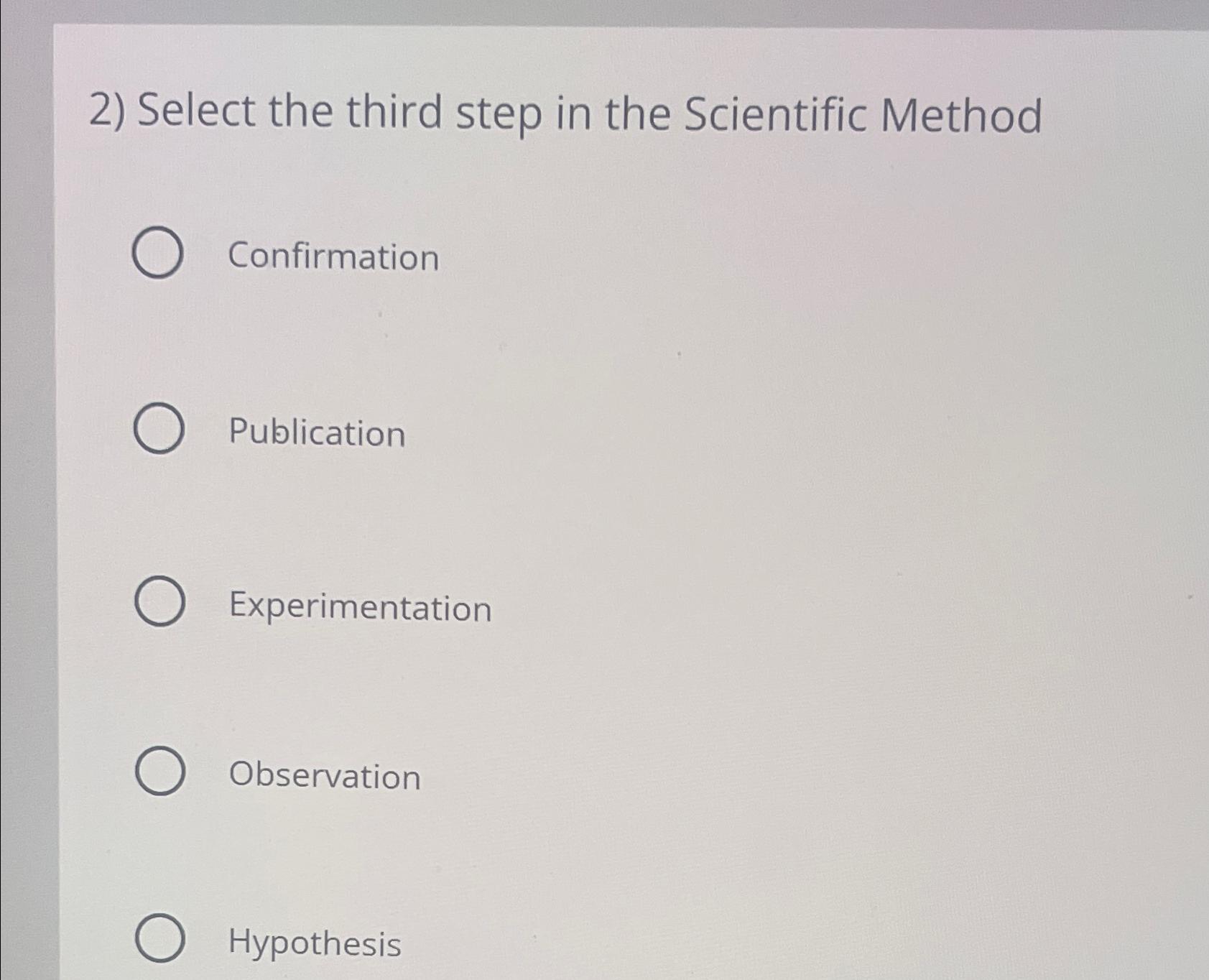 Solved Select the third step in the Scientific | Chegg.com