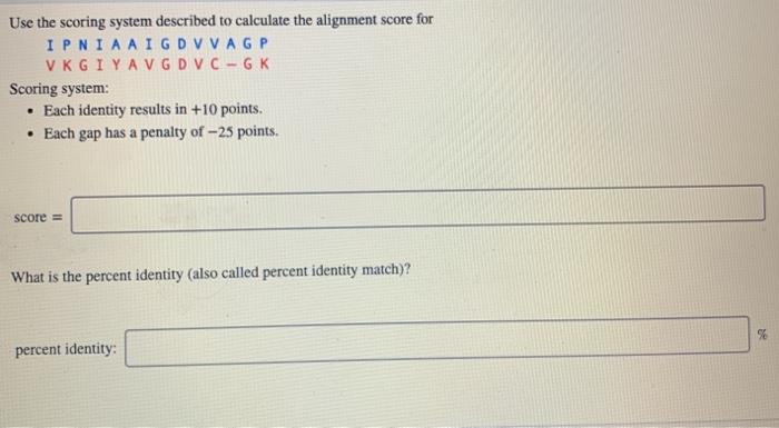 Solved Use the scoring system described to calculate the | Chegg.com