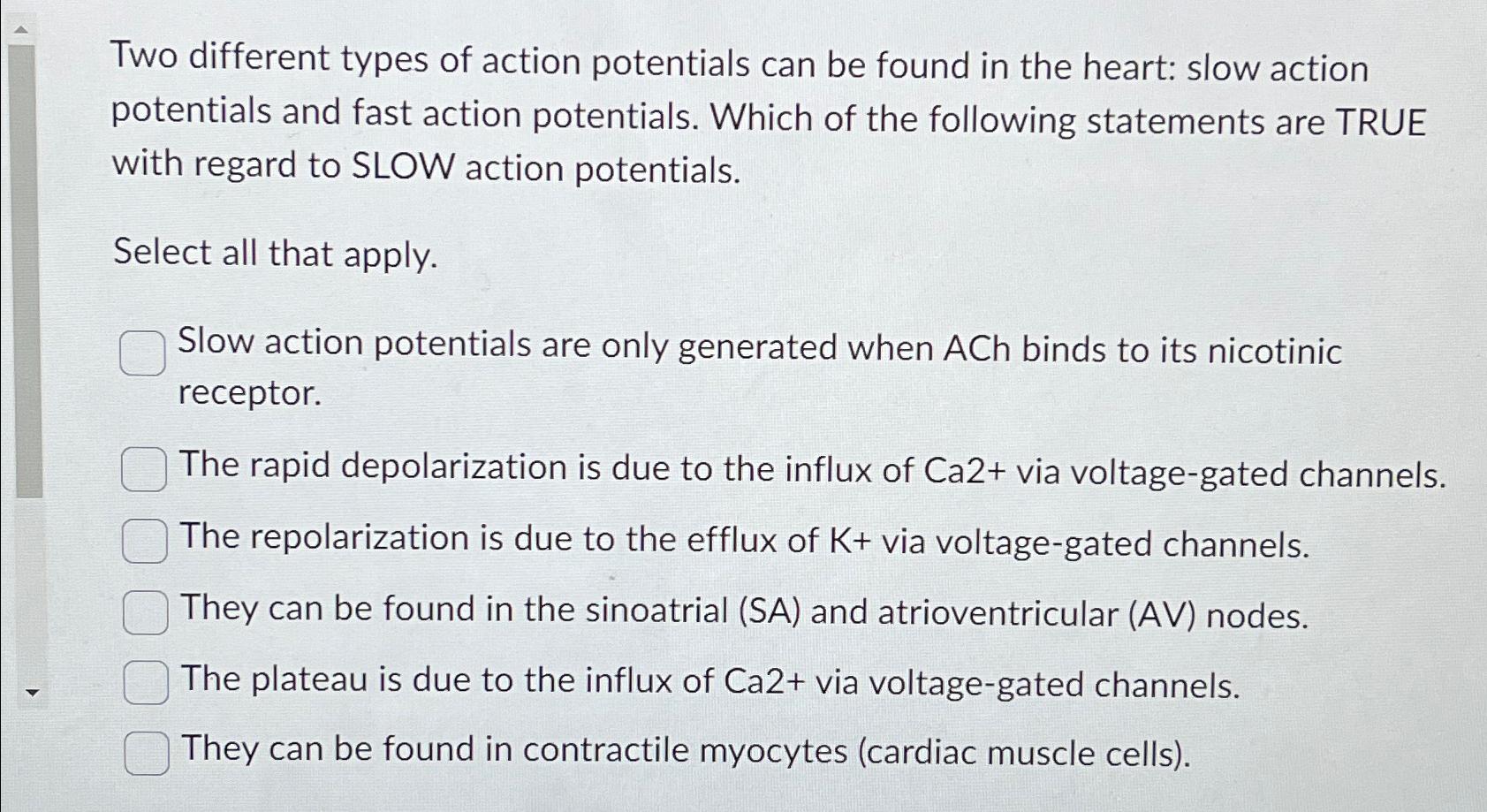 Solved Two different types of action potentials can be found | Chegg.com