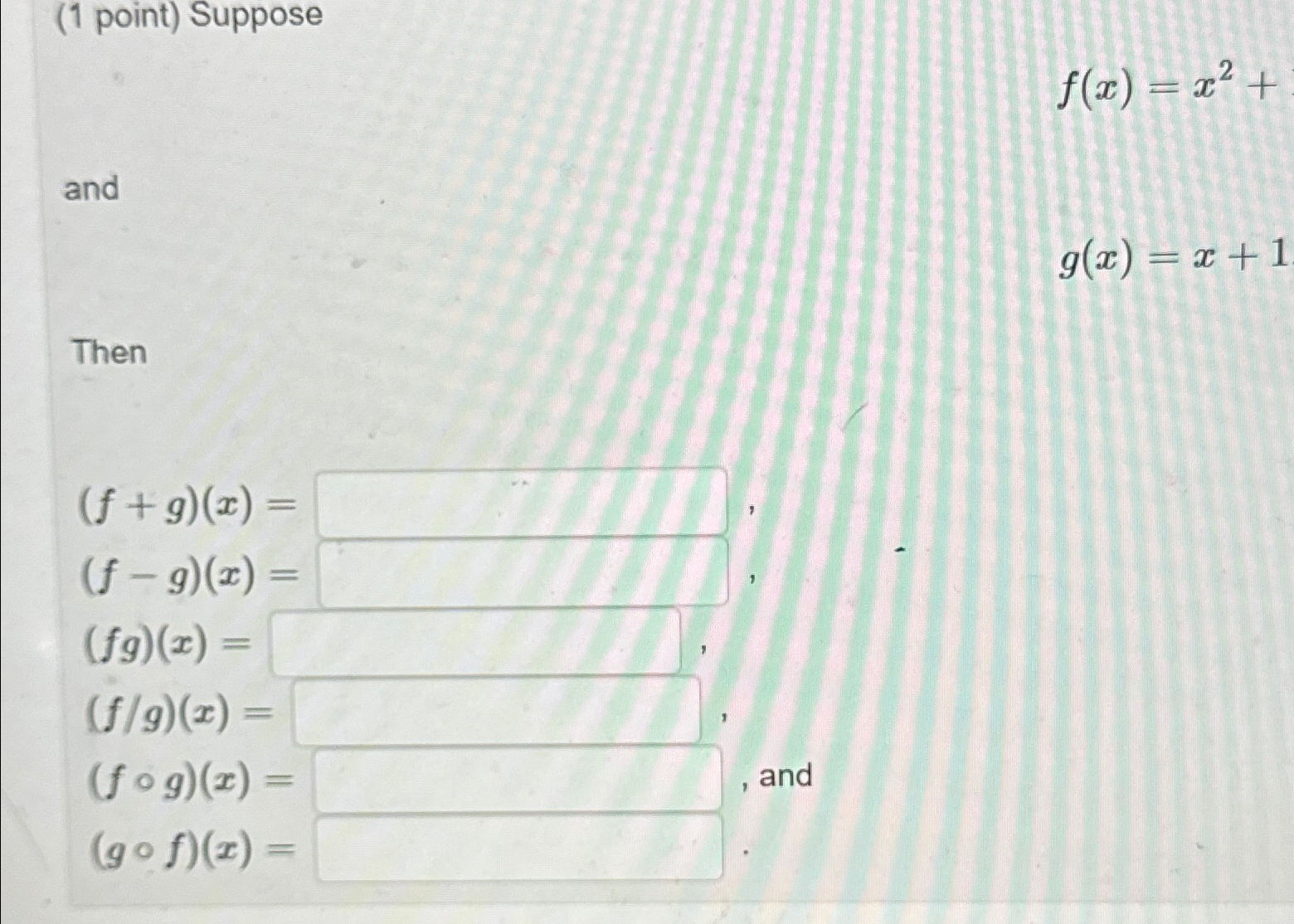 Solved (1 ﻿point) | Chegg.com