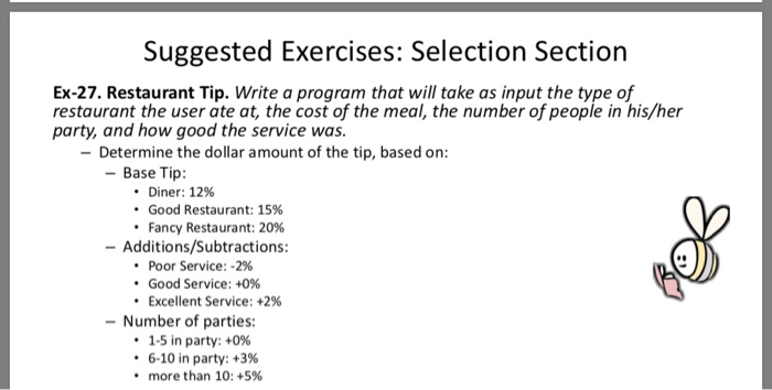 Solved Suggested Exercises: Selection Section Ex-27. | Chegg.com