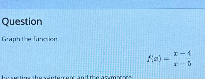 Solved Question Graph the function by setting the | Chegg.com
