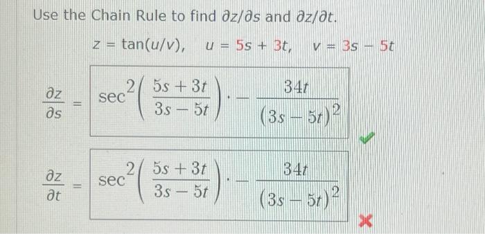 Solved Use the Chain Rule to find ∂z/∂s and ∂z/∂t. | Chegg.com
