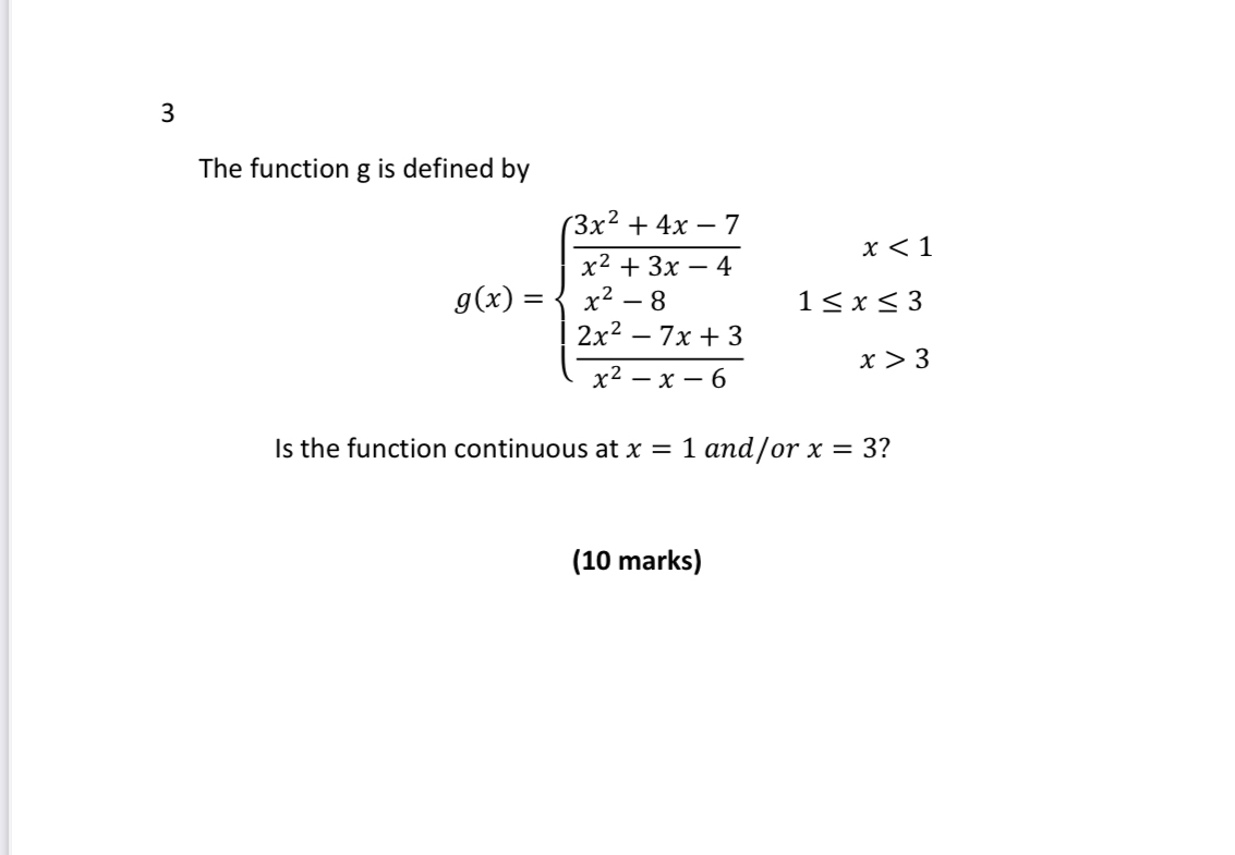 Solved 3The function g is defined | Chegg.com