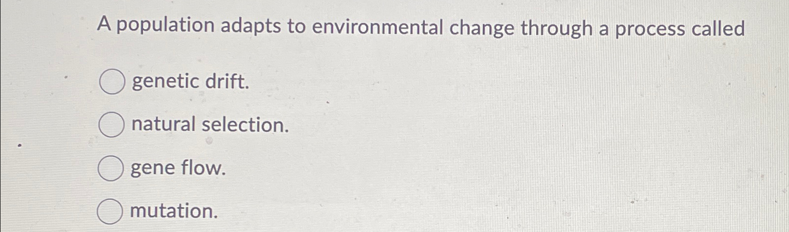 Solved A population adapts to environmental change through a | Chegg.com