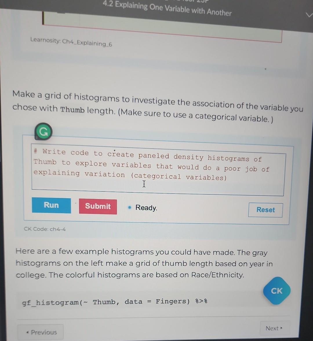 Solved Make a grid of histograms to investigate the | Chegg.com