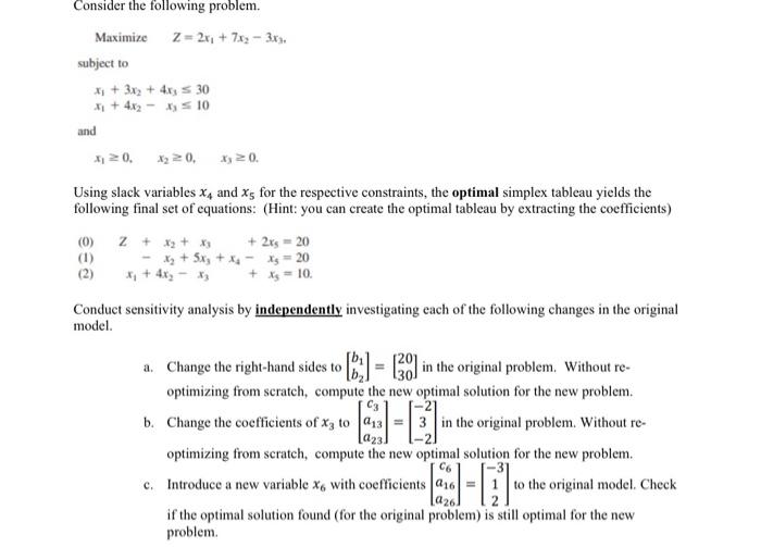 Solved Consider the following problem. Maximize | Chegg.com