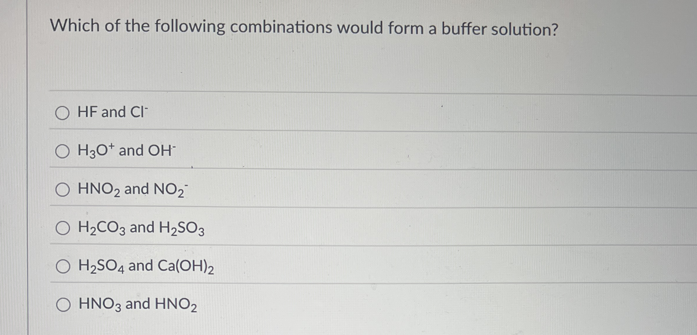 Solved Which of the following combinations would form a | Chegg.com