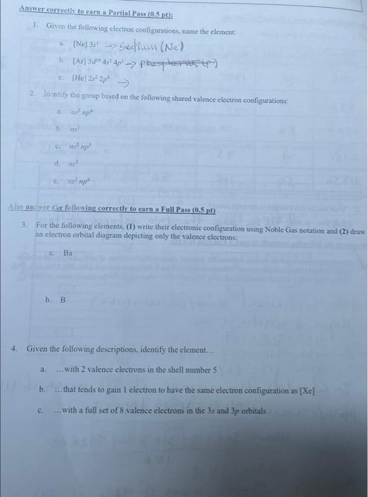 Solved Answer correctly to earn a Partial Pass (0.5 pt): 1. | Chegg.com