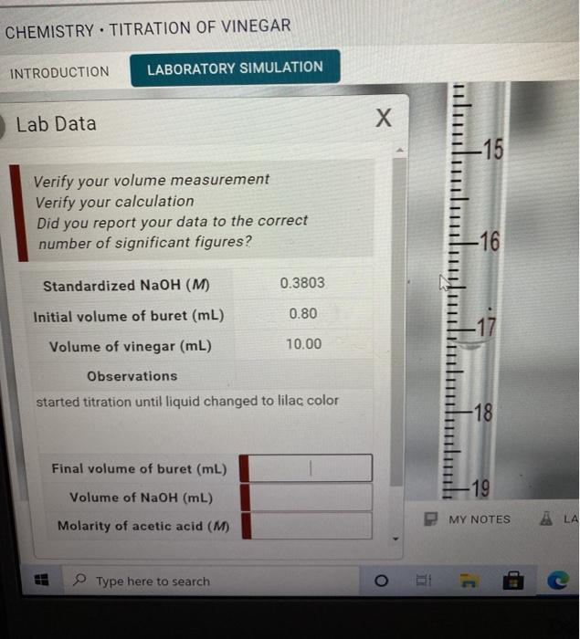 Solved i need some help solving the final volume of buret | Chegg.com