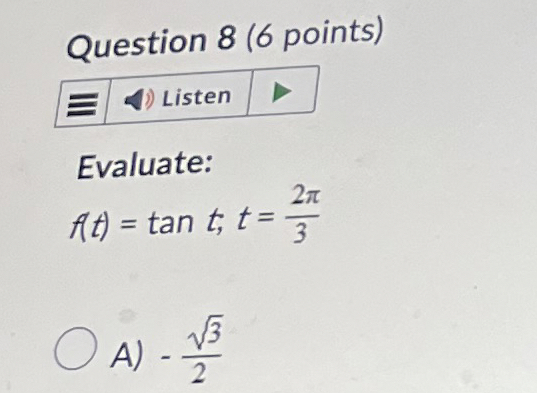 Solved Question 8 (6 ﻿points) Evaluate: Show steps | Chegg.com