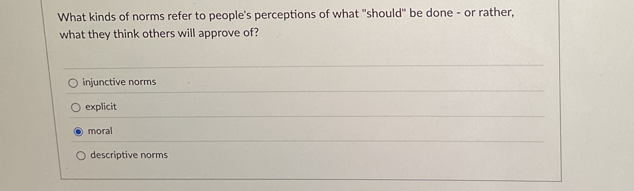 Solved What kinds of norms refer to people's perceptions of | Chegg.com