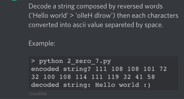 Solved Decode a string composed by reversed words ('Hello | Chegg.com